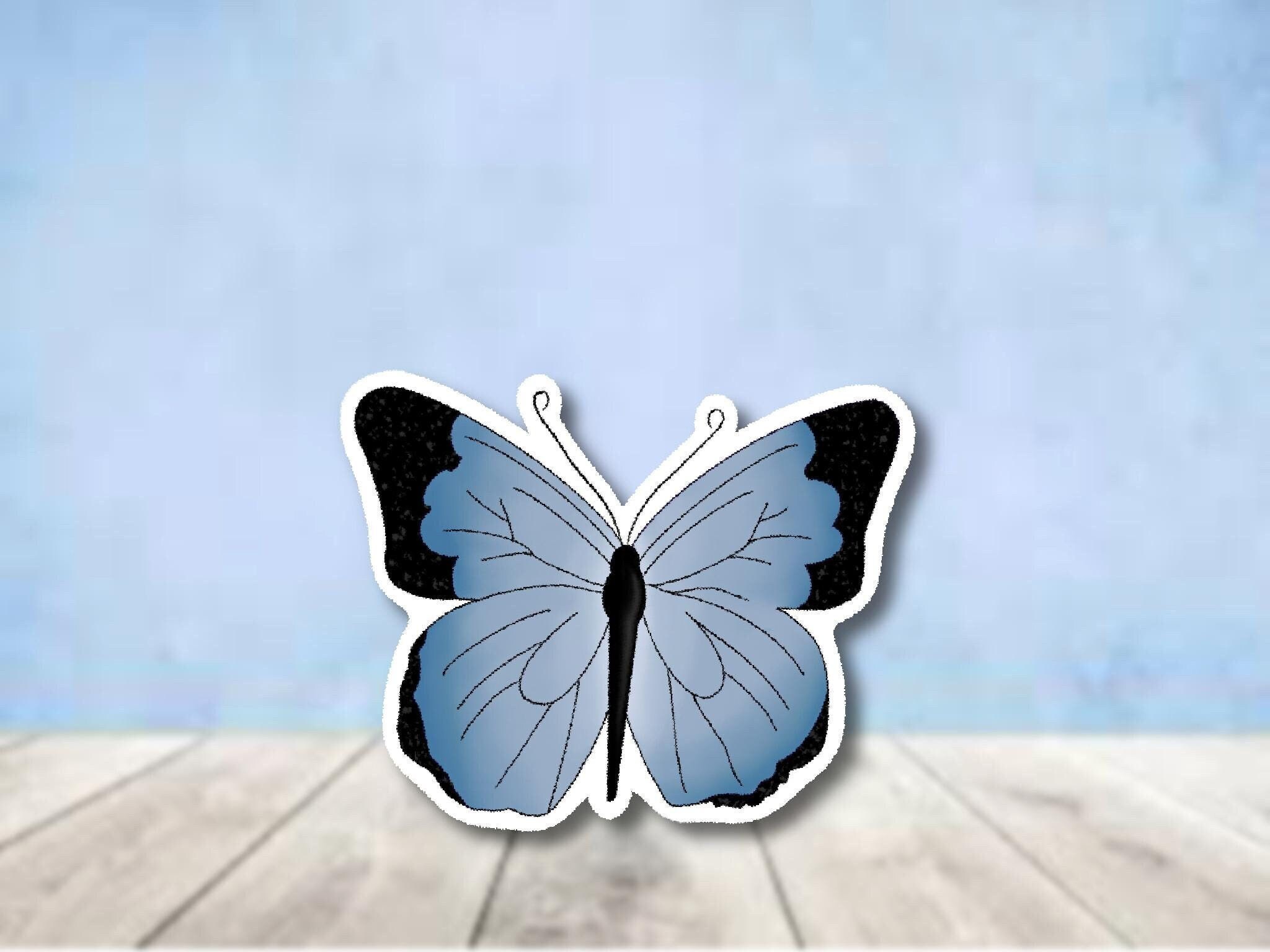 Blue Butterfly Sticker - Version 1 - Etsy