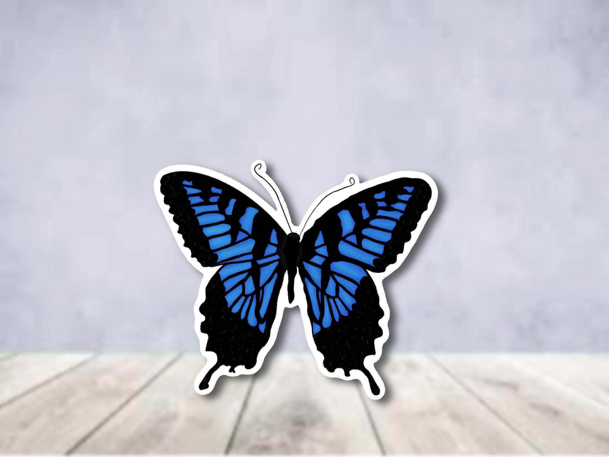 Blue Butterfly Sticker - Version 2 - Etsy