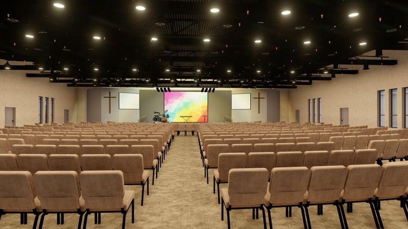 Tailored Church Interior Design | Sanctuary & Community Space Layouts ...
