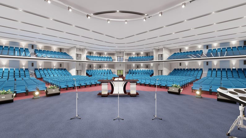 Custom Church Design Package – Detailed Interior & Exterior 3D ...
