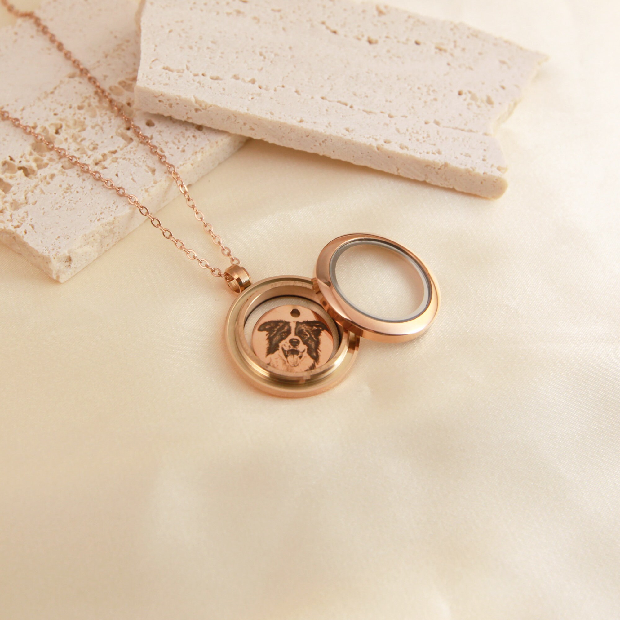 Custom Pet Fur Necklace Pet Fur Locket Necklace Dog Hair Memorial ...