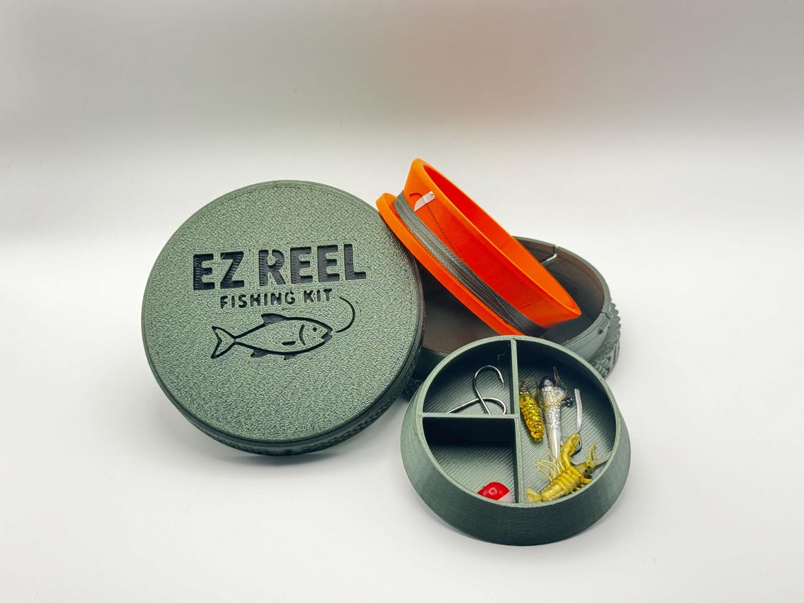 EZ Reel- Pocket Fishing Kit: Handline Reel With Tackle - Hiking, Travel ...