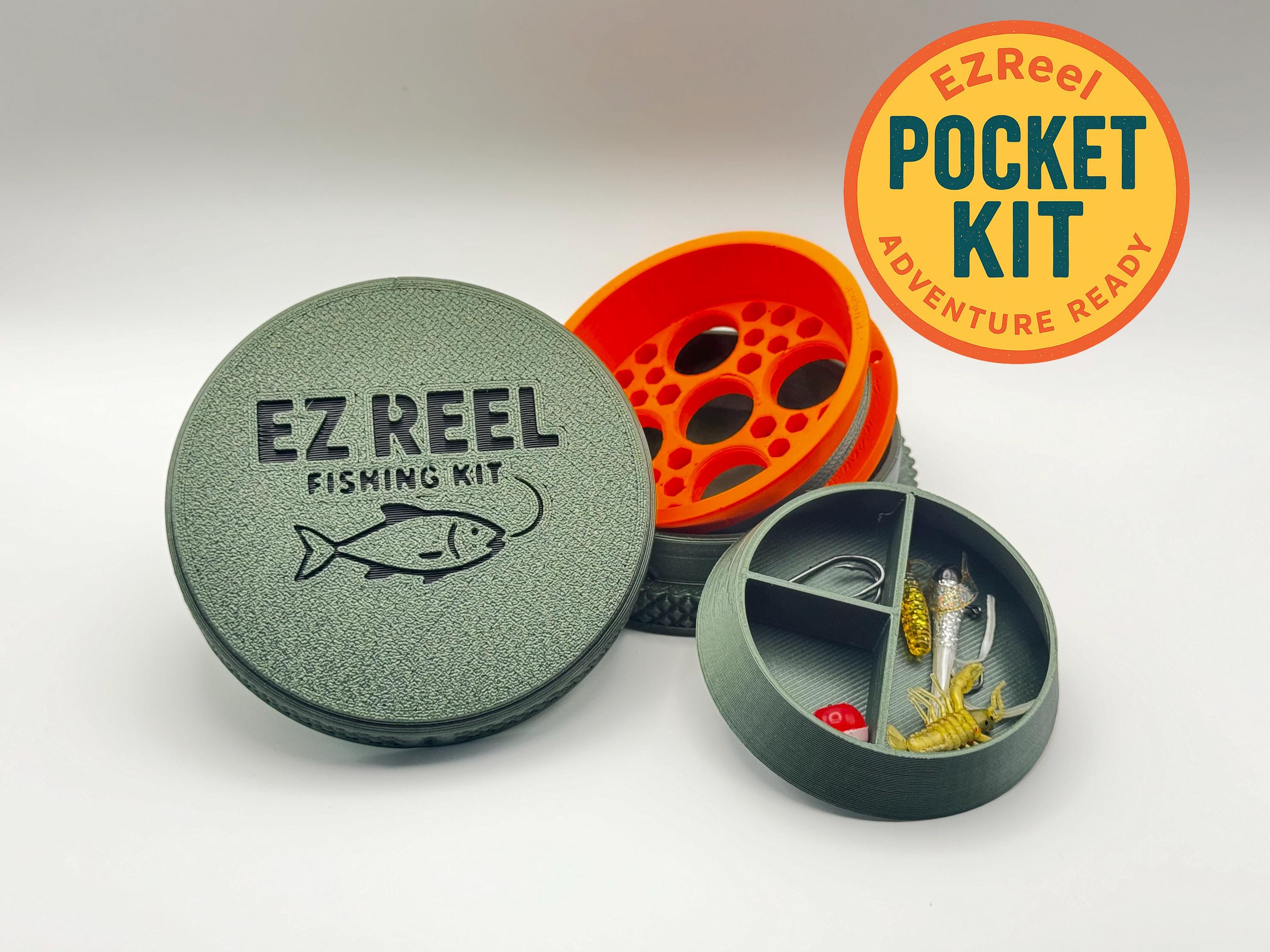 EZ Reel- Pocket Fishing Kit: Handline Reel With Tackle - Hiking, Travel ...