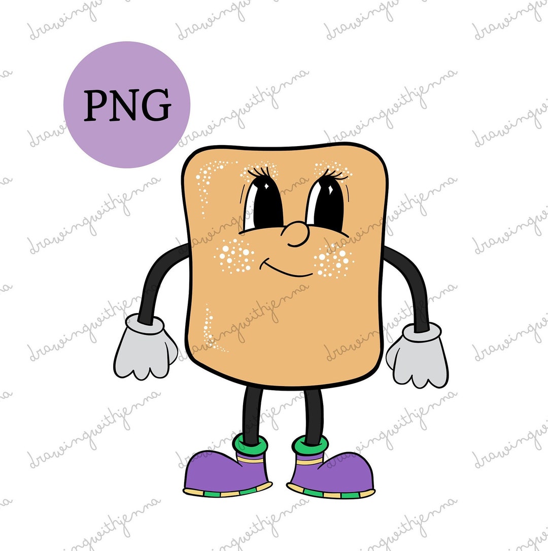 Mardi Gras Beignet | PNG | Sublimation | Digital Design | Retro Cartoon ...