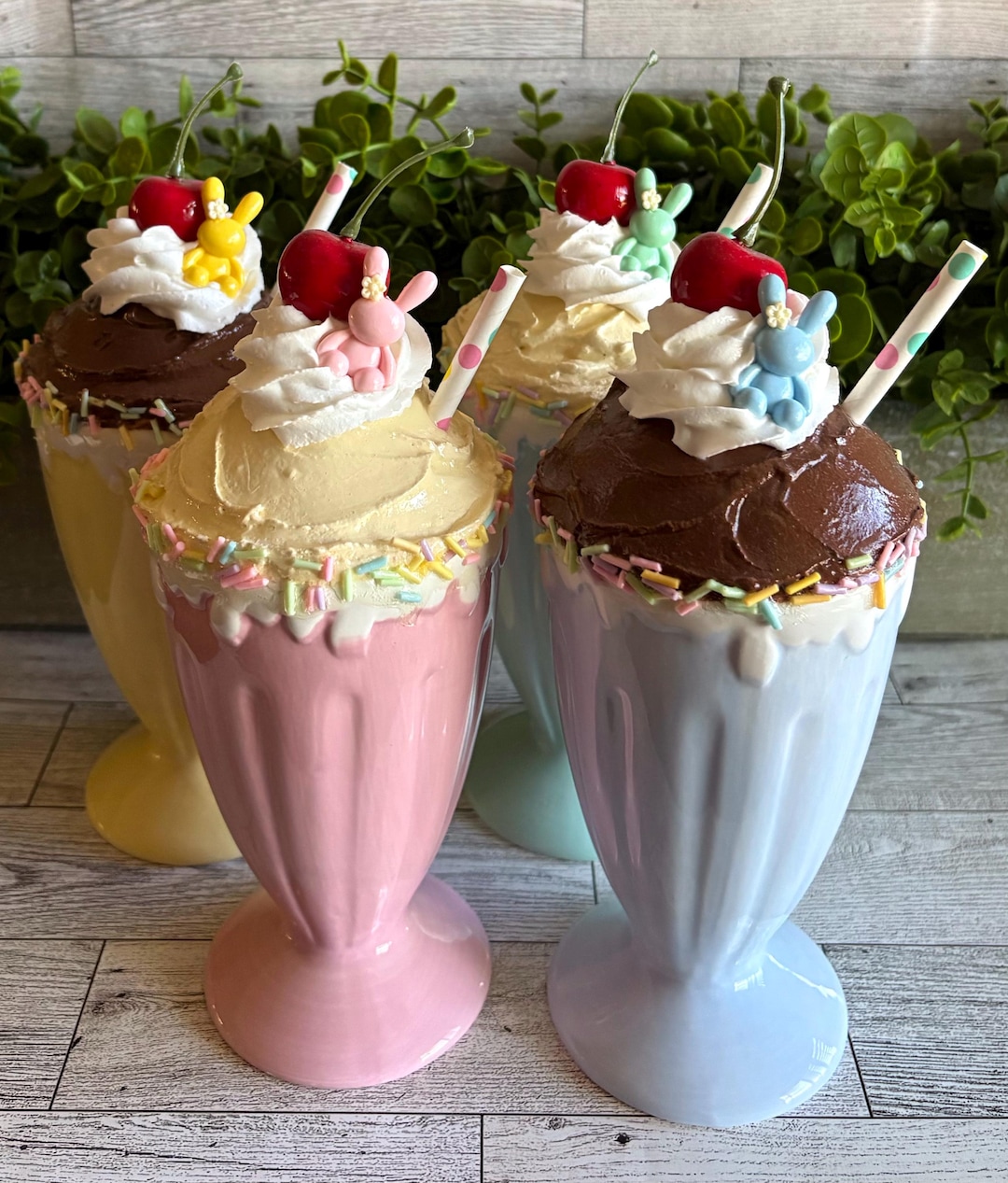 Fake Milk Shakes for Easter | Dessert Bar | Party Decor | Fake Ice ...