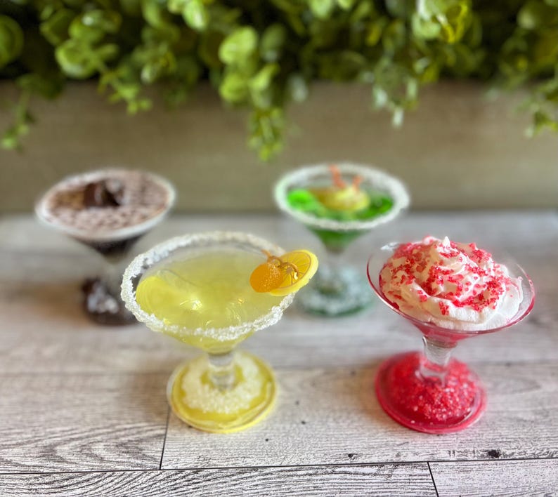 Fake Mini Martinis | Fake Drinks | Bar Decor | Photo Prop | Tiered Tray ...