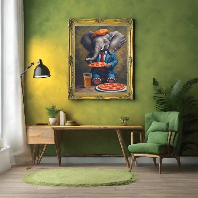 Pizzaphant Art Print: Surreal Elephant Pizza Lover (digital Download ...
