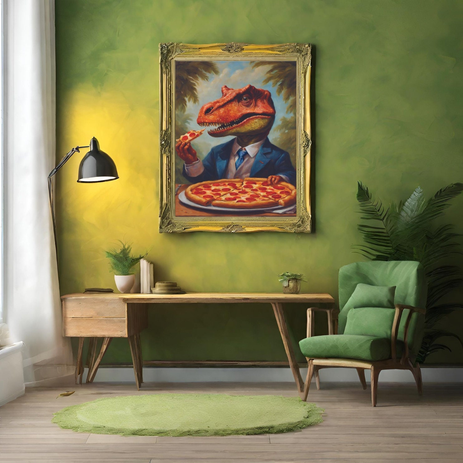 Mr. Dino Pepperoni Pizza, Dinosaurs and Pizza, Pizza Lovers, Vintage ...