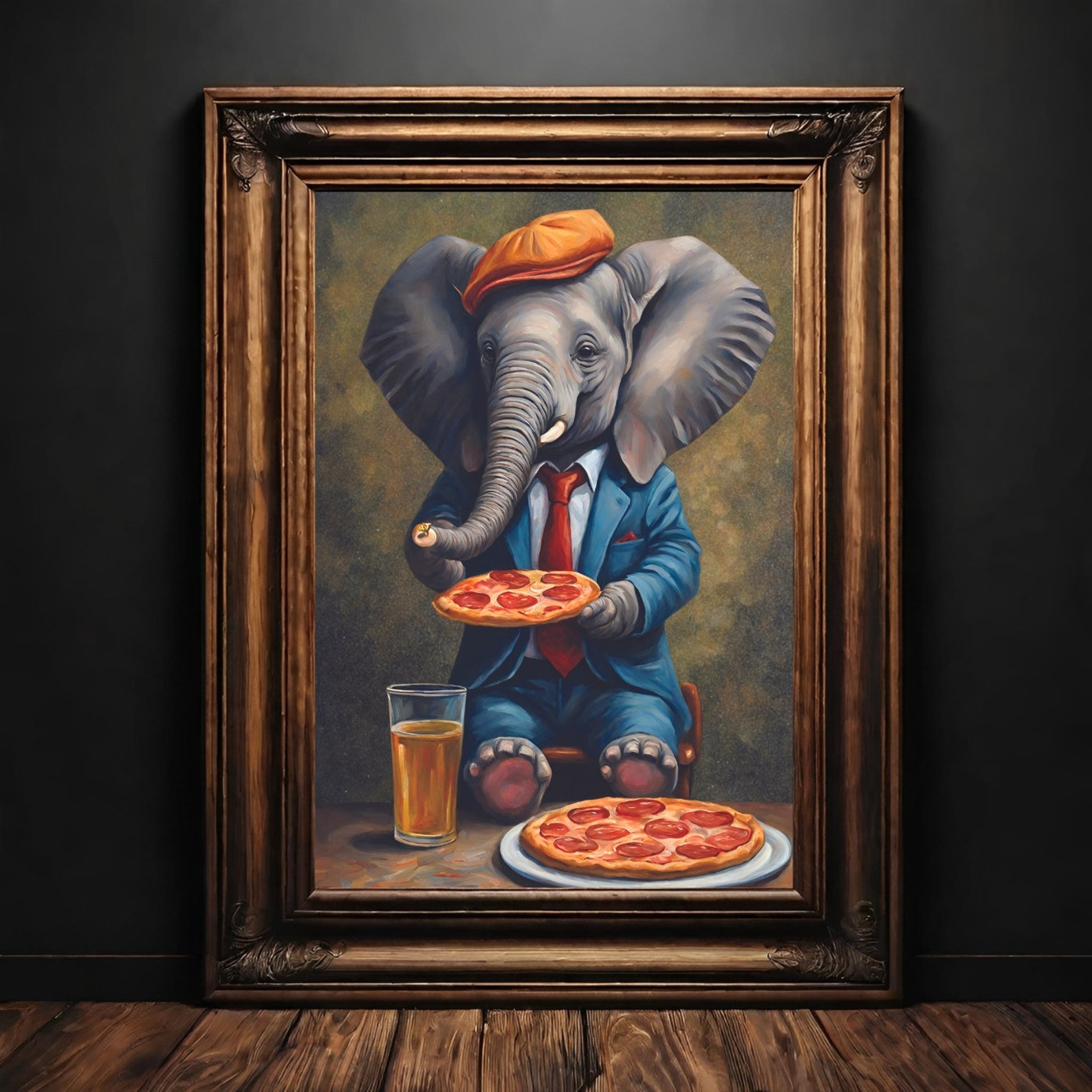Pizzaphant Art Print: Surreal Elephant Pizza Lover (digital Download ...