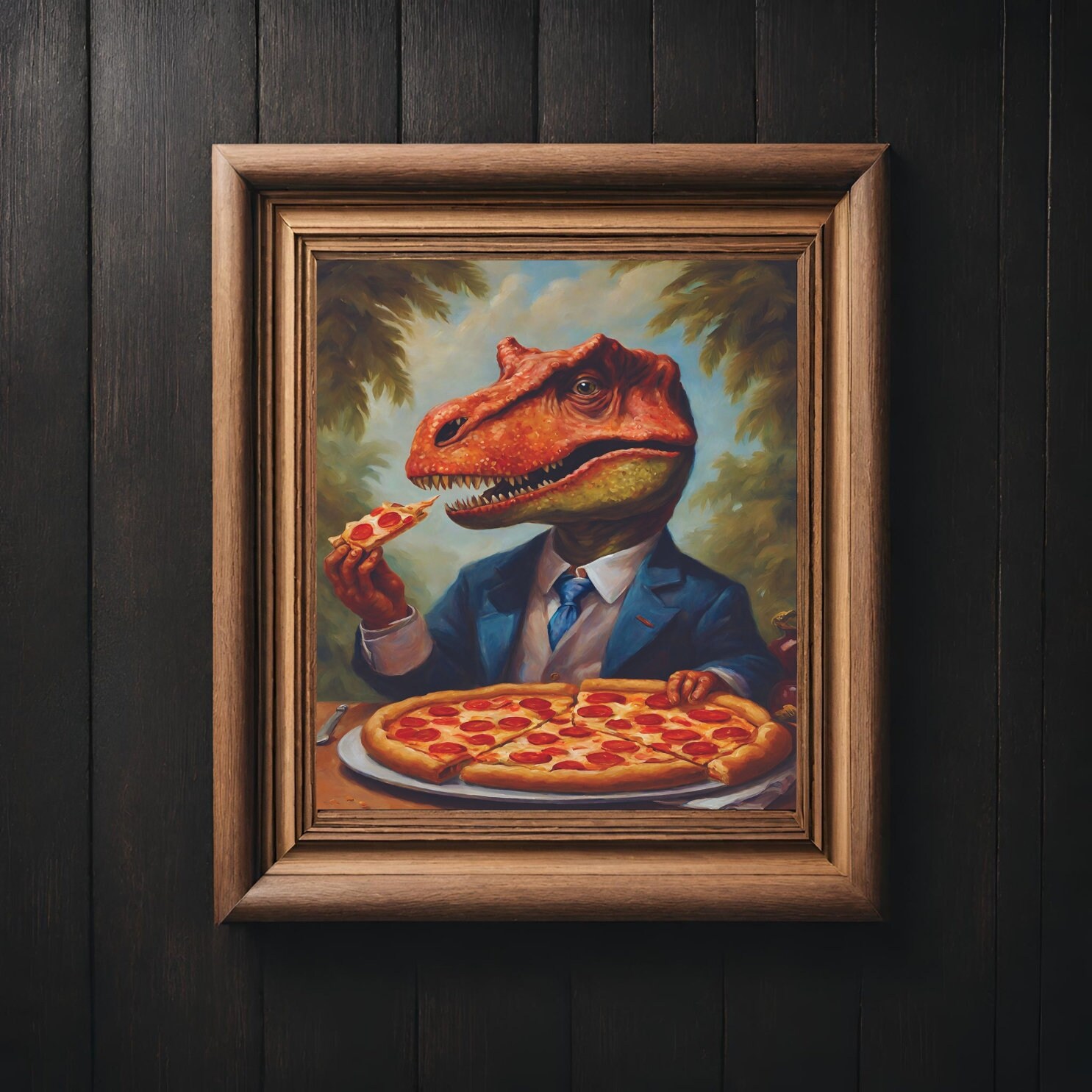 Mr. Dino Pepperoni Pizza, Dinosaurs and Pizza, Pizza Lovers, Vintage ...
