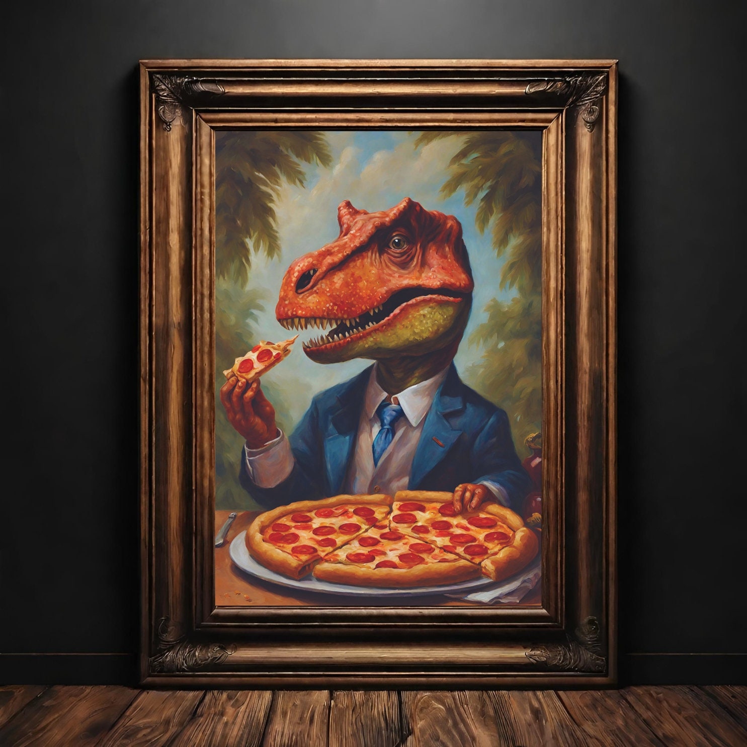 Mr. Dino Pepperoni Pizza, Dinosaurs and Pizza, Pizza Lovers, Vintage ...