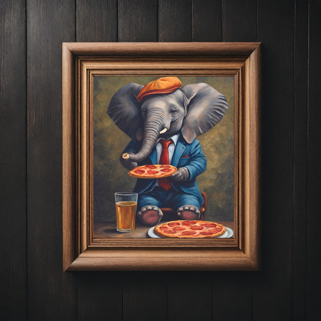 Pizzaphant Art Print: Surreal Elephant Pizza Lover (digital Download ...