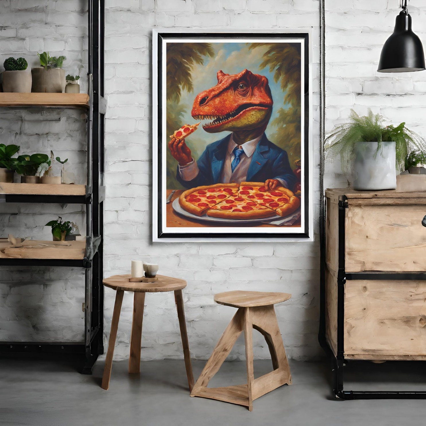 Mr. Dino Pepperoni Pizza, Dinosaurs and Pizza, Pizza Lovers, Vintage ...