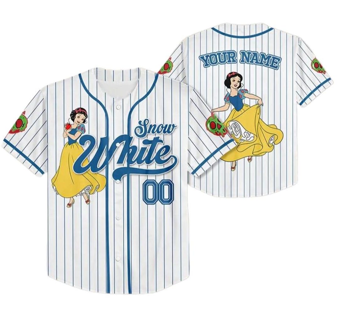 Custom Disney Princess Snow White, Custom Name Disney Game Day Kid ...