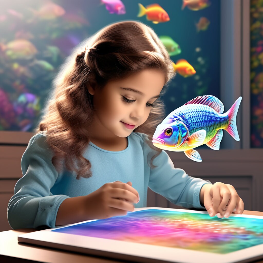 Augmented Reality Coloring Page: Fish - Etsy