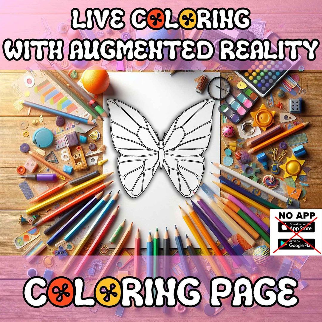 Augmented Reality Coloring Page: Butterfly - Etsy
