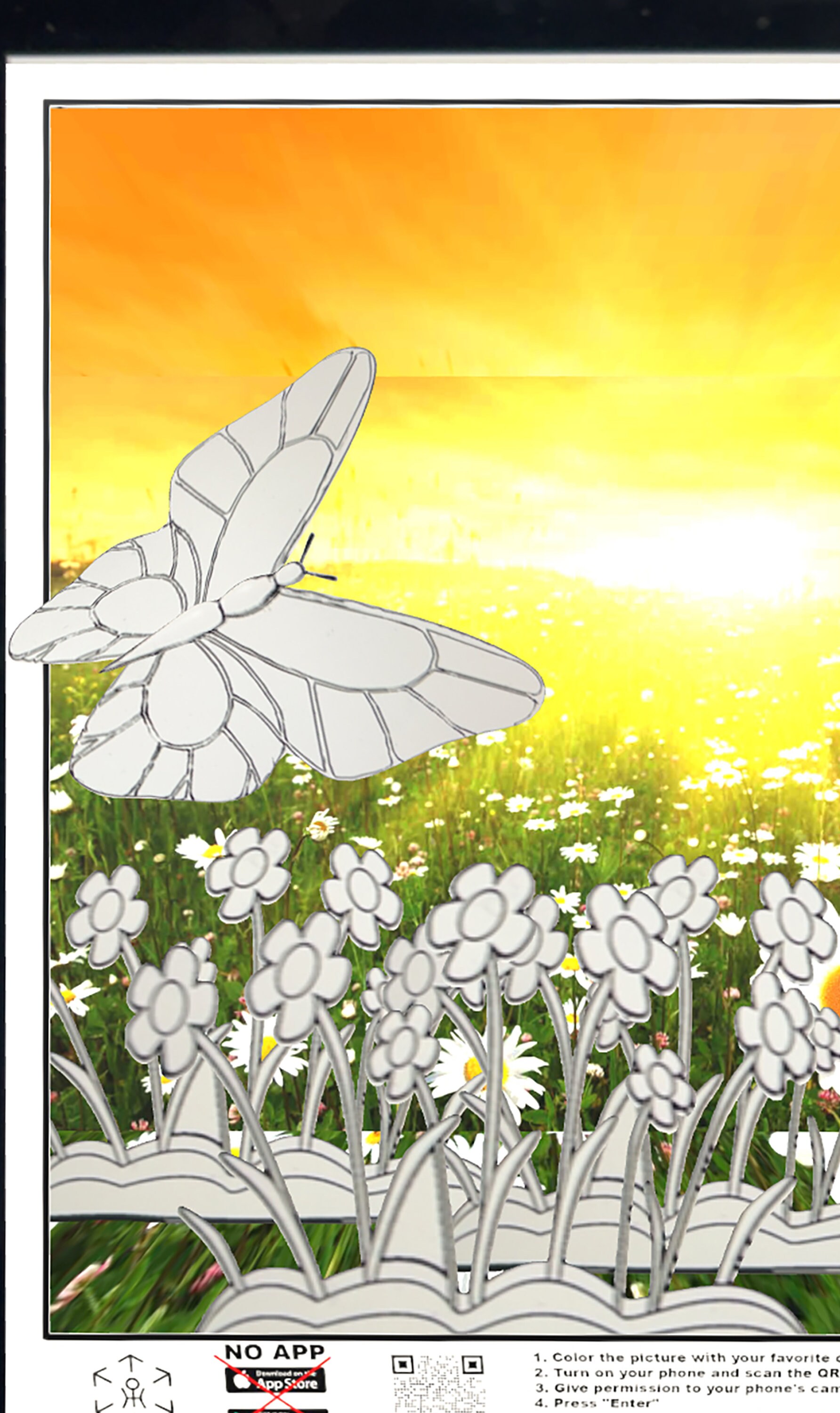 Augmented Reality Coloring Page: Butterfly - Etsy