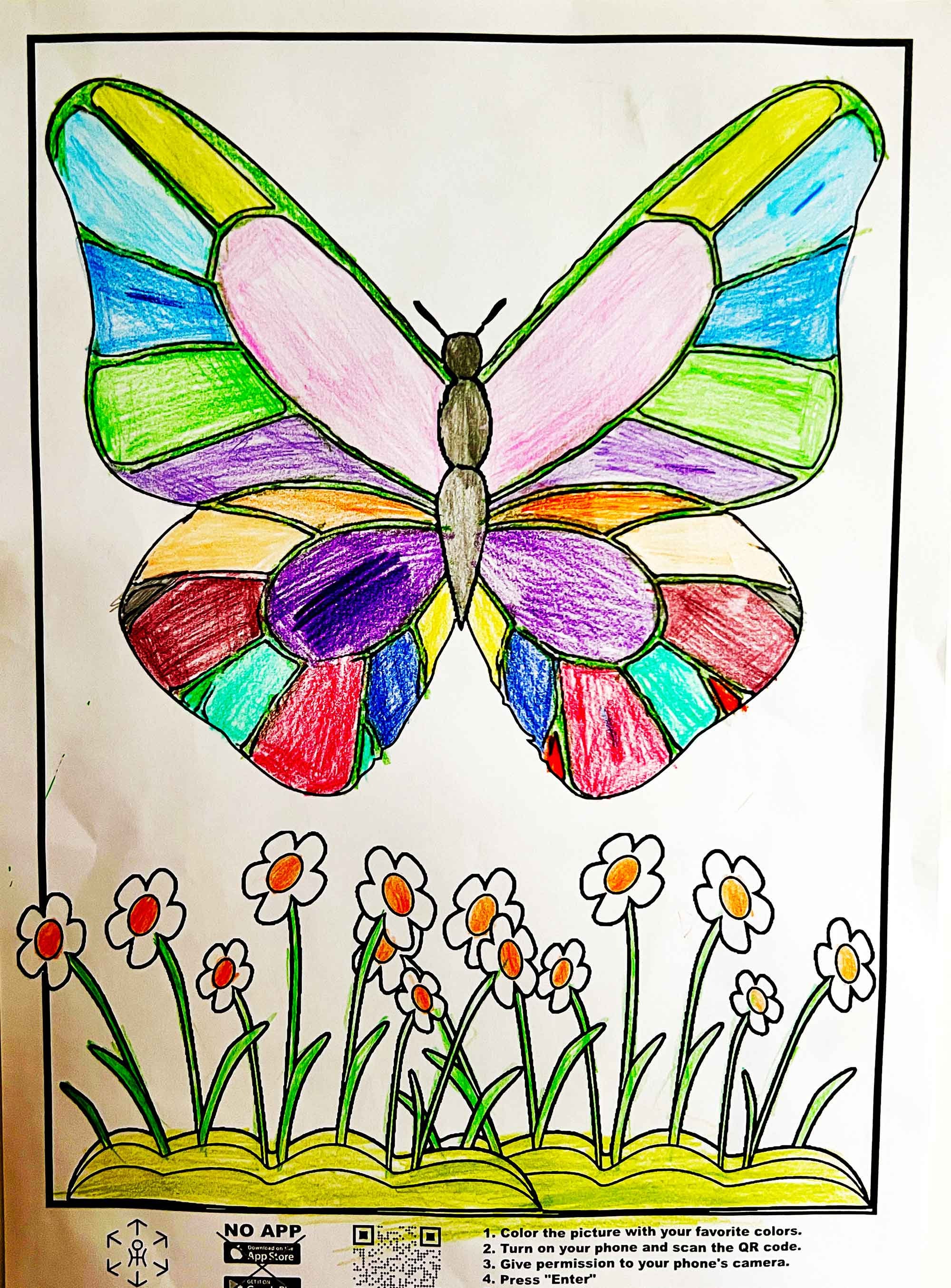 Augmented Reality Coloring Page: Butterfly - Etsy