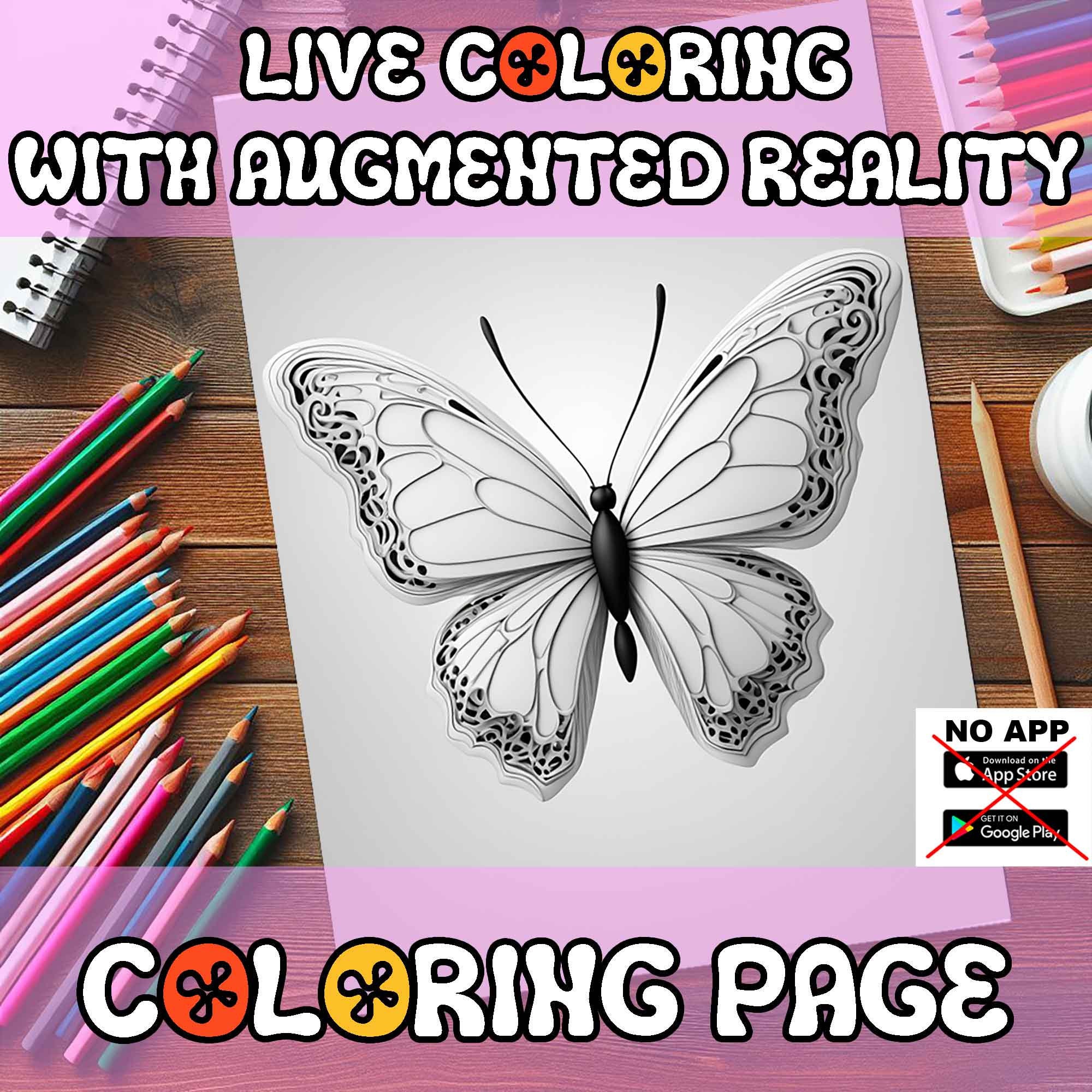 Augmented Reality Coloring Page: Butterfly - Etsy