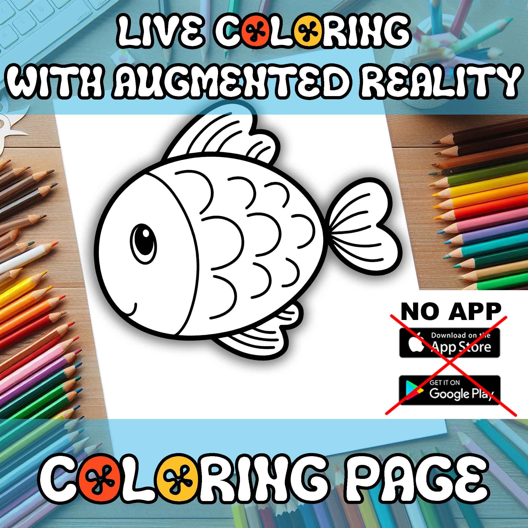 Augmented Reality Coloring Page: Fish - Etsy