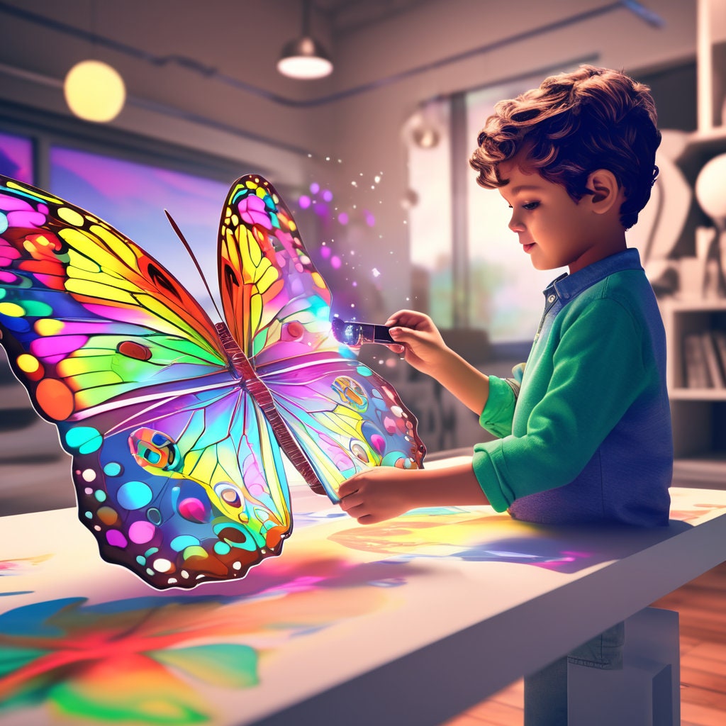 Augmented Reality Coloring Page: Butterfly - Etsy
