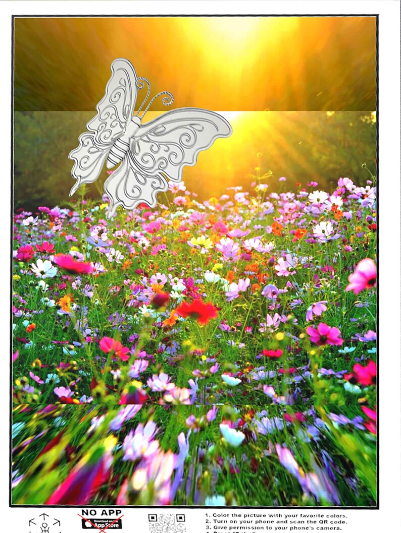 Augmented Reality Coloring Page: Butterfly - Etsy
