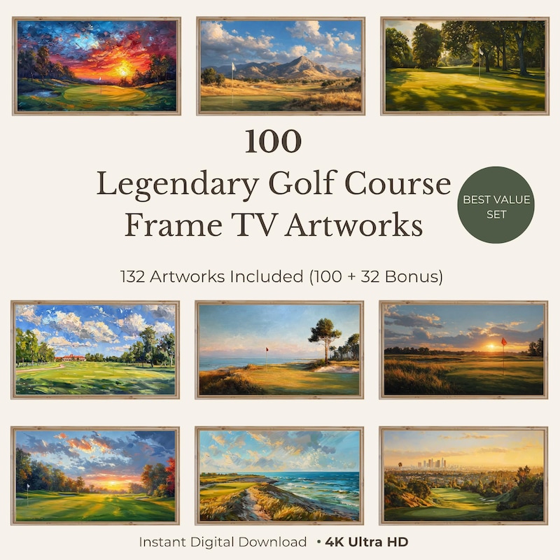 Golf Course Tv Frame Art - Etsy