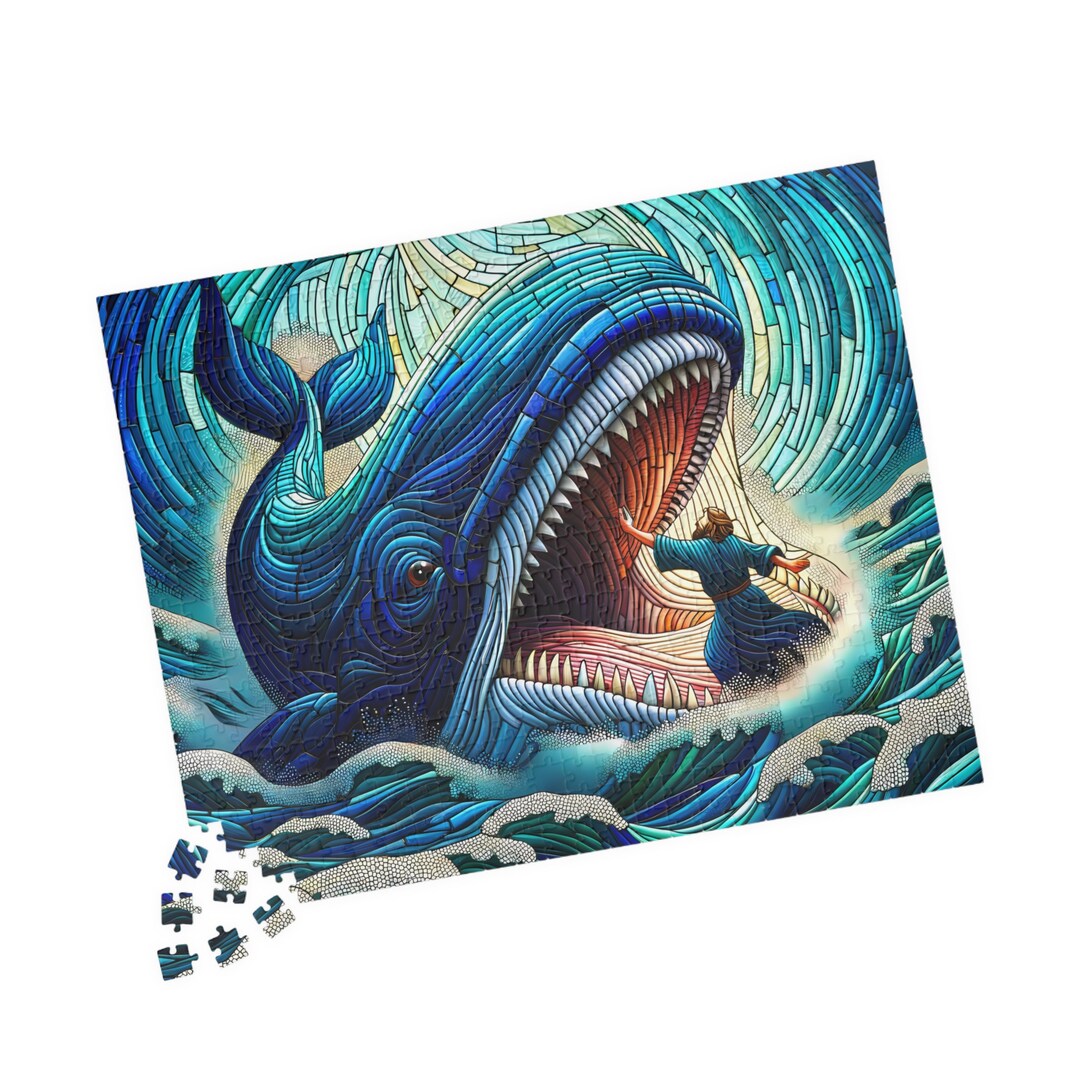 Jigsaw Puzzle Bible Study Jonah and the Whale Mosaic Style Kids and ...