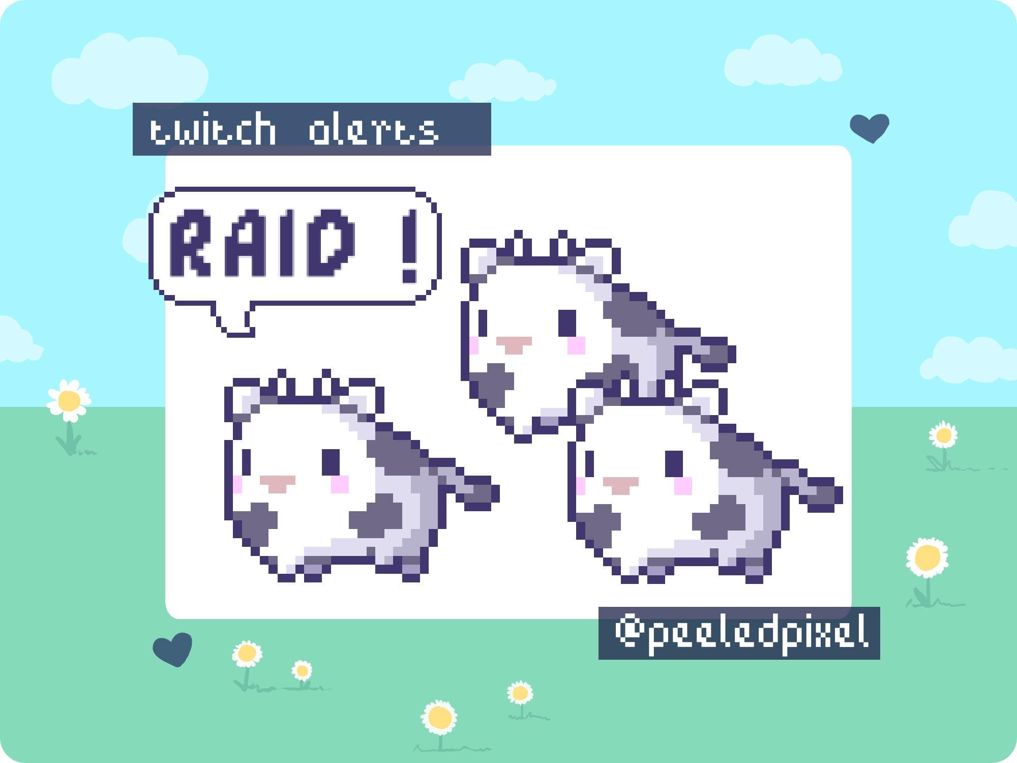 Cow Twitch Raid Alert Pack | Cute Animated Pixel Cow Bundle | Stream ...