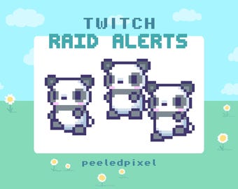 Panda Twitch Raid Alert Pack | Cute Animated Pixel Panda Bundle ...