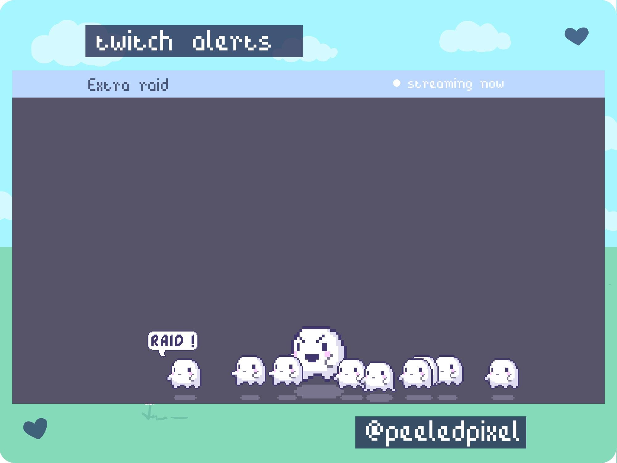 Ghost Twitch Raid Alert Pack | Cute Animated Pixel Ghost Bundle ...