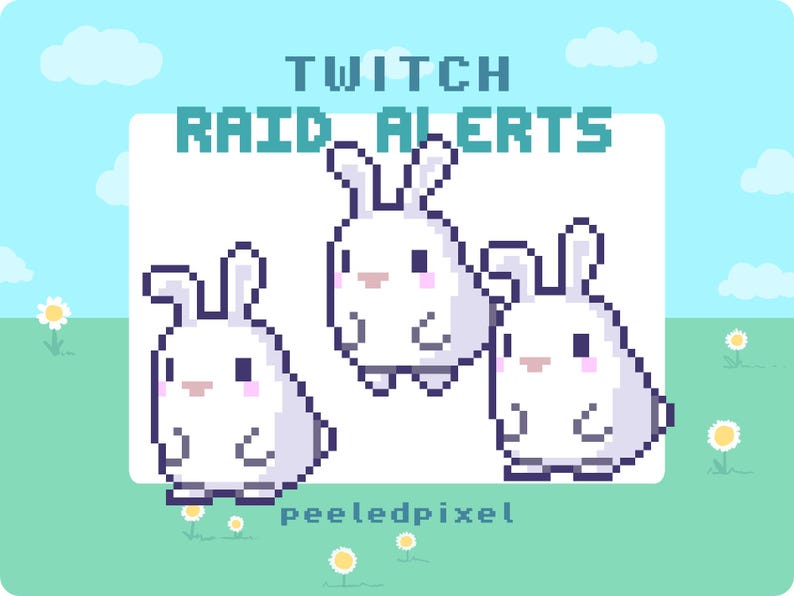 Bunny Twitch Raid Alert Pack | Cute Animated Pixel Bunny Bundle ...