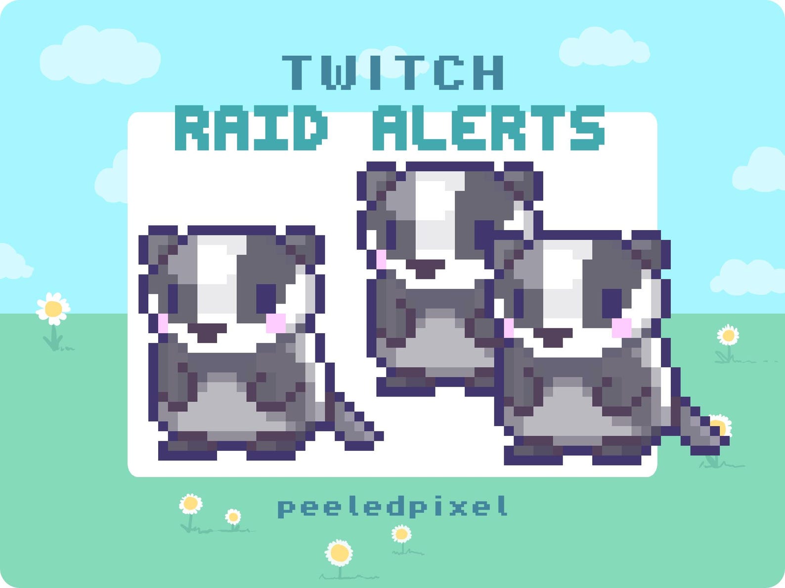 Badger Twitch Raid Alert Pack | Stream Animal Overlay Assets | 3x ...