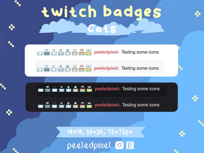 Cat Badges for Twitch/youtube/discord | Bit Badges | Twitch Sub Badges ...