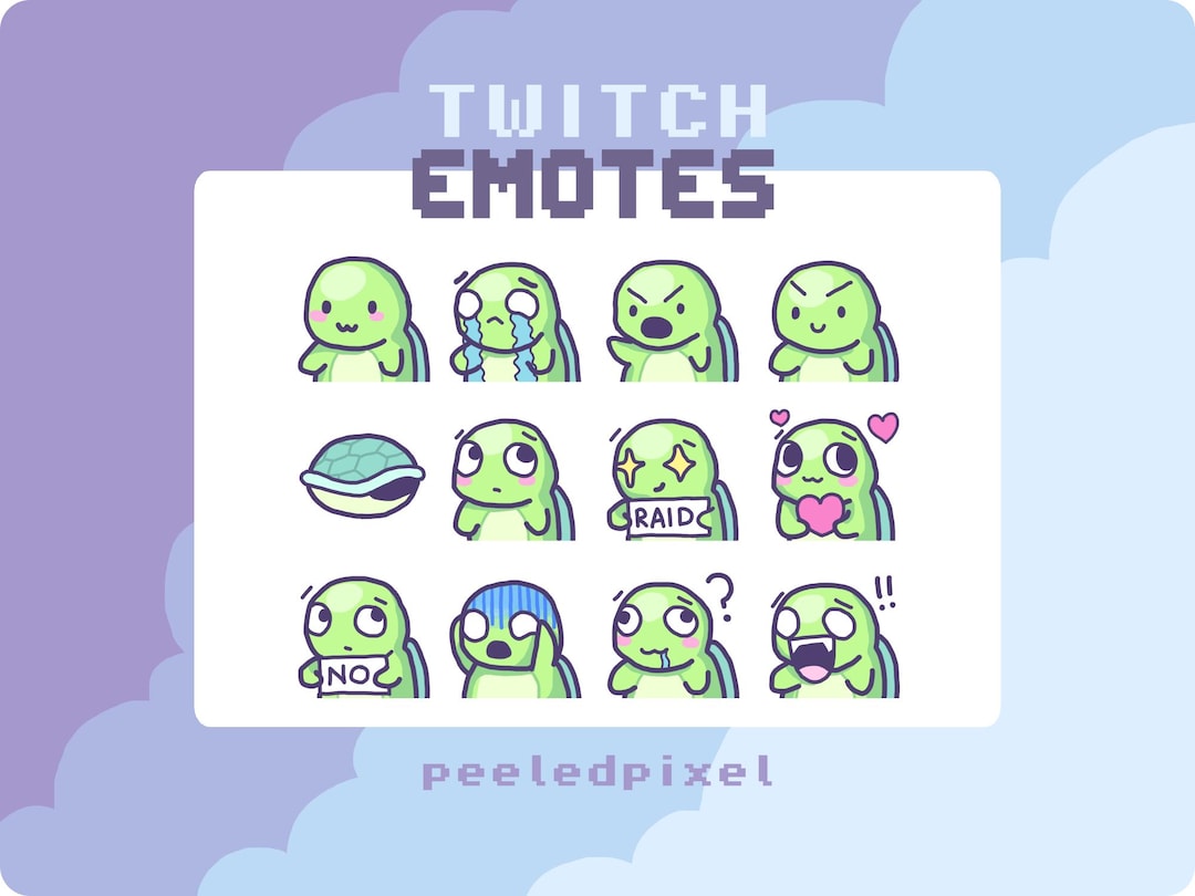 Turtle Emotes X 12 for Twitch & Discord Emote | Turtle Twitch Emote ...