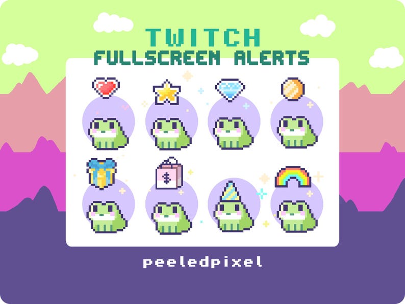 Frog Fullscreen Alert Pack | Animated Pixel Frog Bundle | Stream Animal ...
