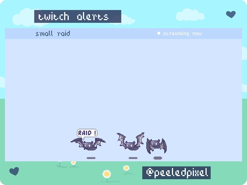 Bat Twitch Raid Alert Pack | Cute Animated Pixel Bat Bundle | Stream ...