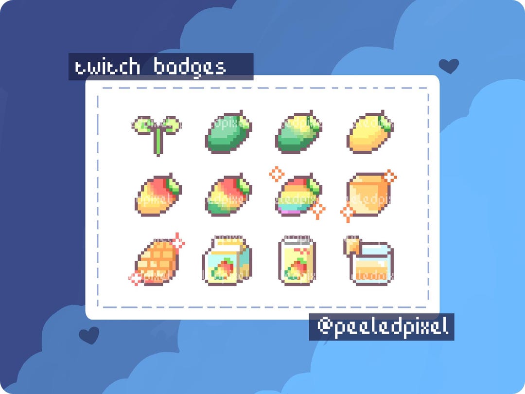 Mango Badges for Twitch/youtube/discord | Bit Badges | Twitch Sub ...