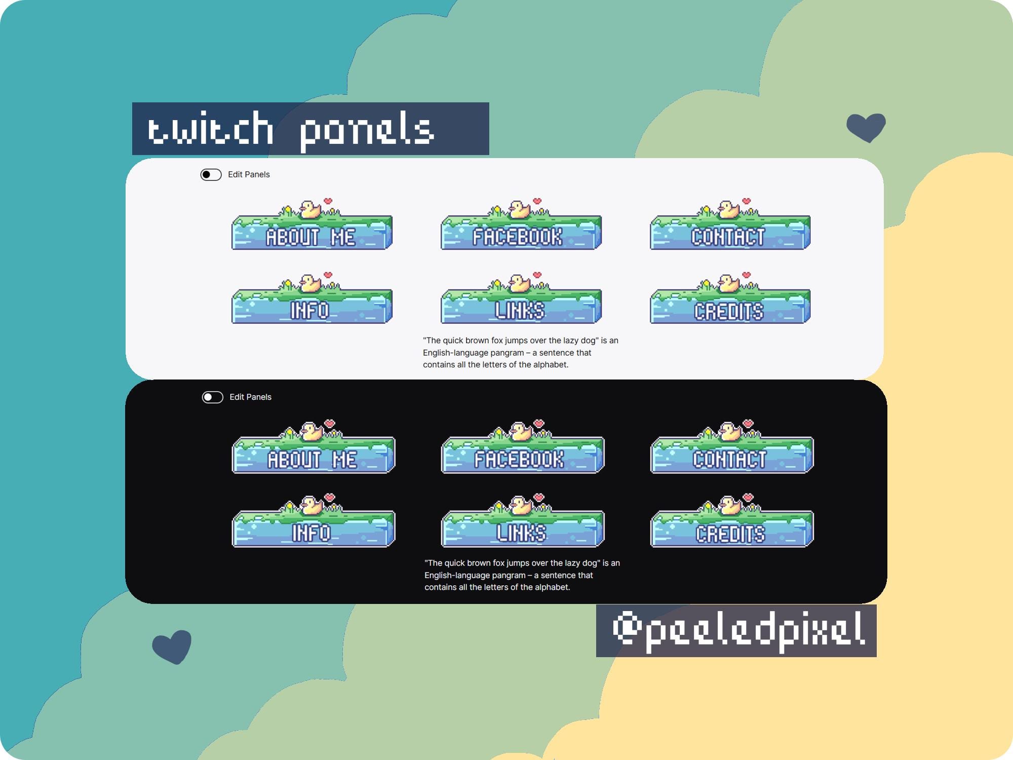 Duck Twitch Panels for Streamers - Instant Download/ready to Use PNG ...