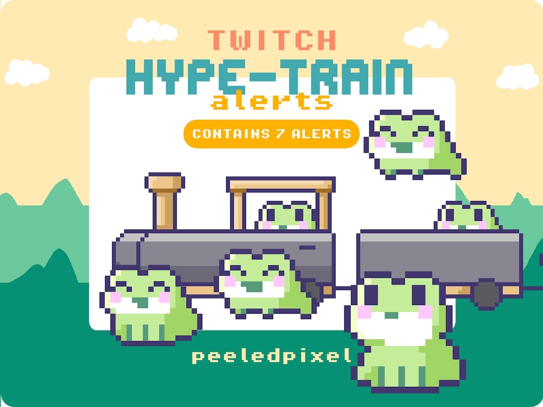 Frog Hype Train Alert Pack | Cute Animated Pixel Frog Bundle | Stream ...