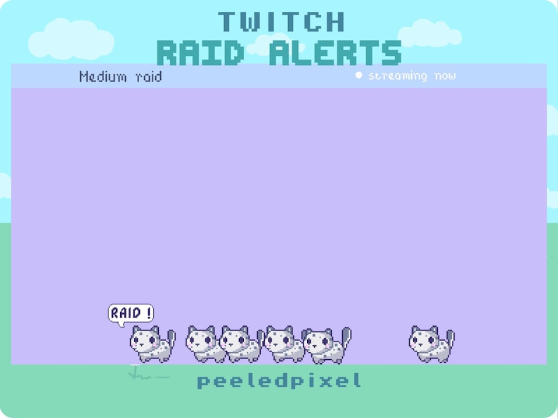 Snow Leopard Twitch Raid Alert Pack | Cute Animated Pixel Cat Bundle ...