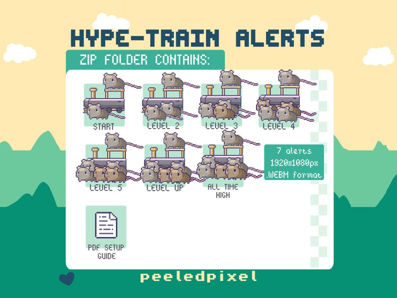 Rat Hype Train Alert Pack | Animated Pixel Rat Bundle | Stream Animal ...