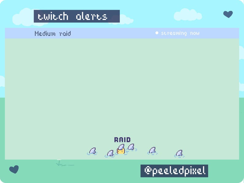 Fake Shark Twitch Raid Alert Pack | Cute Animated Pixel Shark Bundle ...