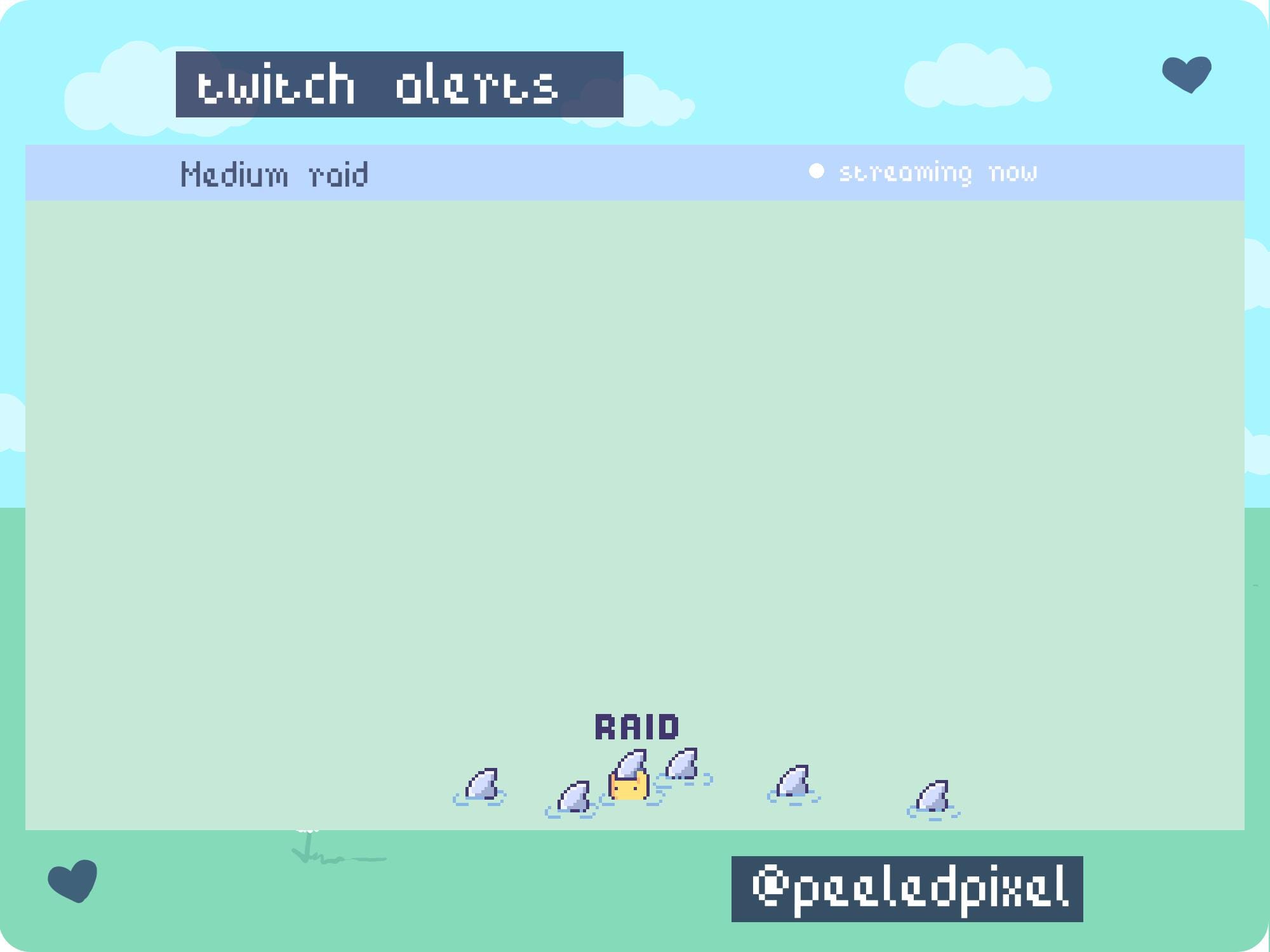 Fake Shark Twitch Raid Alert Pack | Cute Animated Pixel Shark Bundle ...