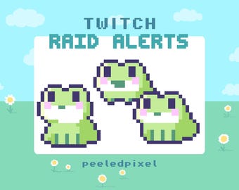 Frog Twitch Raid Alert Pack | Cute Animated Pixel Frog Bundle | Stream ...