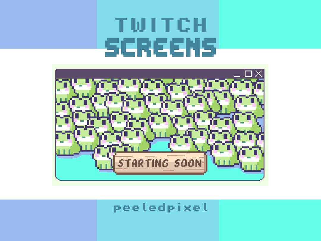 Crowded Frog Twitch Screen Pack | Cute Animated Pixel Frog Screens | 4x ...