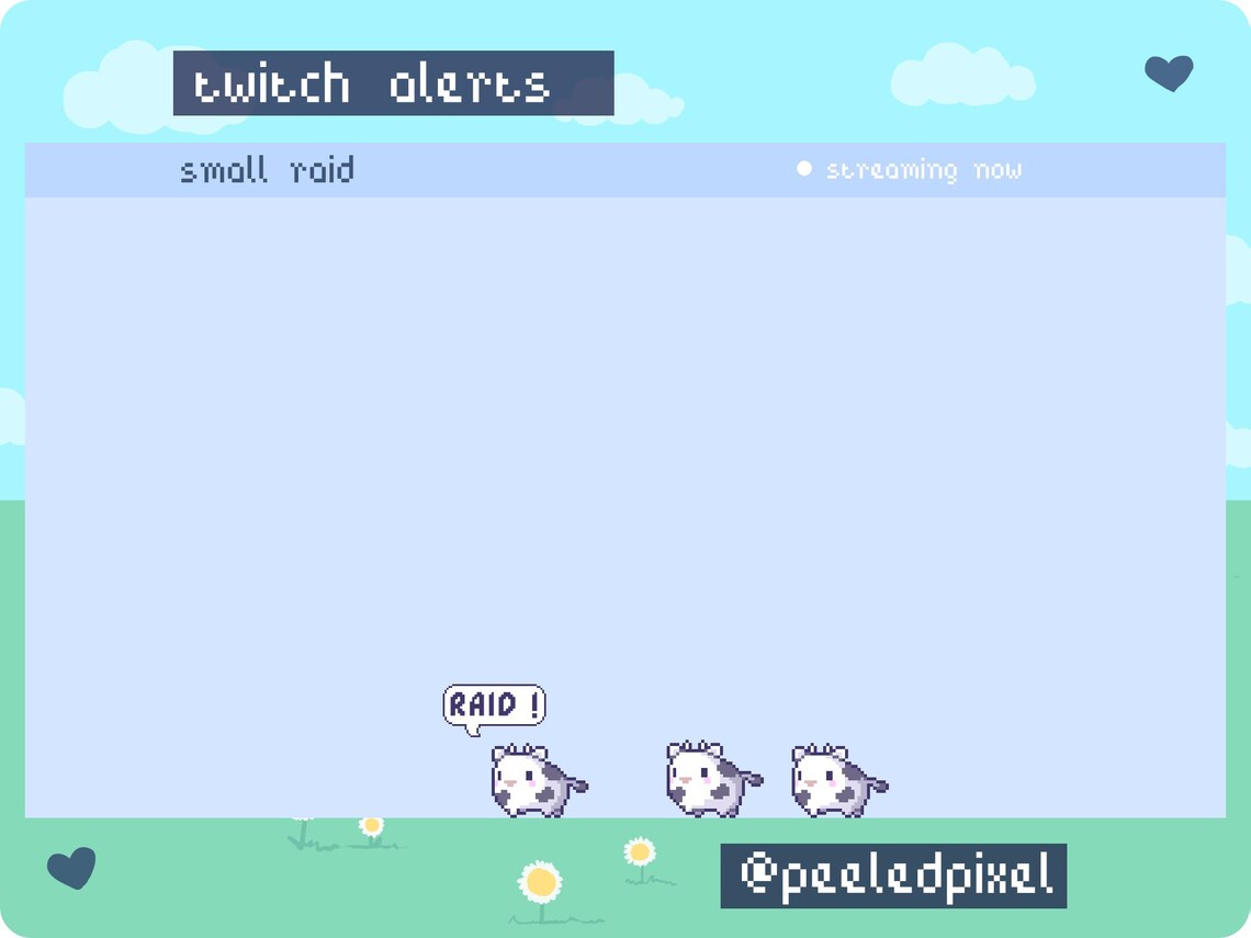 Cow Twitch Raid Alert Pack | Cute Animated Pixel Cow Bundle | Stream ...