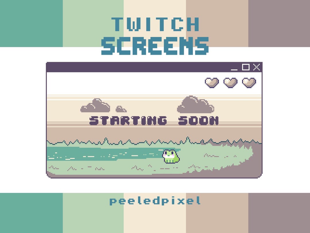 Frog Twitch Screen Pack | Cute Animated Pixel Frog Screens | 4x Screens ...