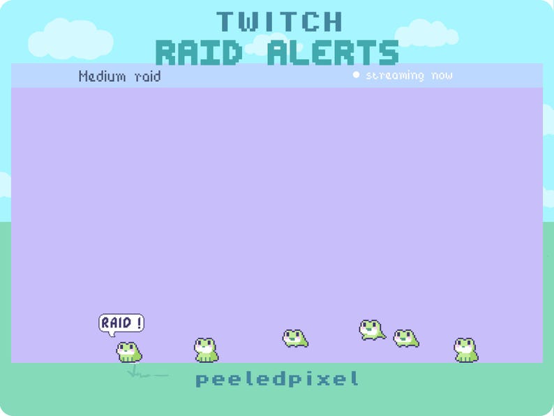 Frog Twitch Raid Alert Pack | Cute Animated Pixel Frog Bundle | Stream ...