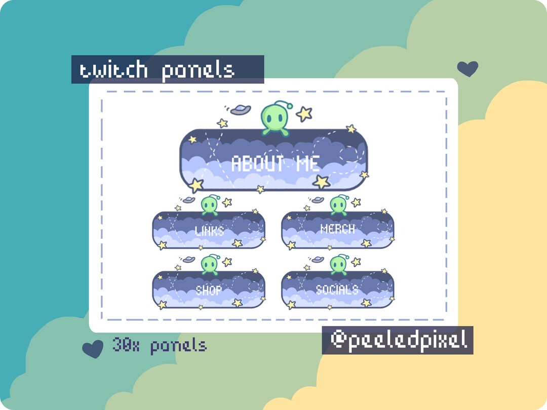 Alien Twitch Panels for Streamers - Instant Download/ready to Use PNG ...